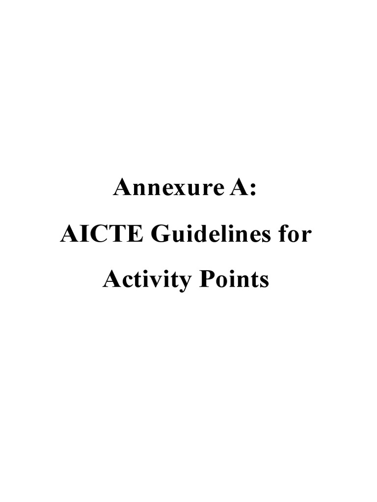 Annexure A: AICTE Guidelines For Activity Points | PDF | Academic Term ...