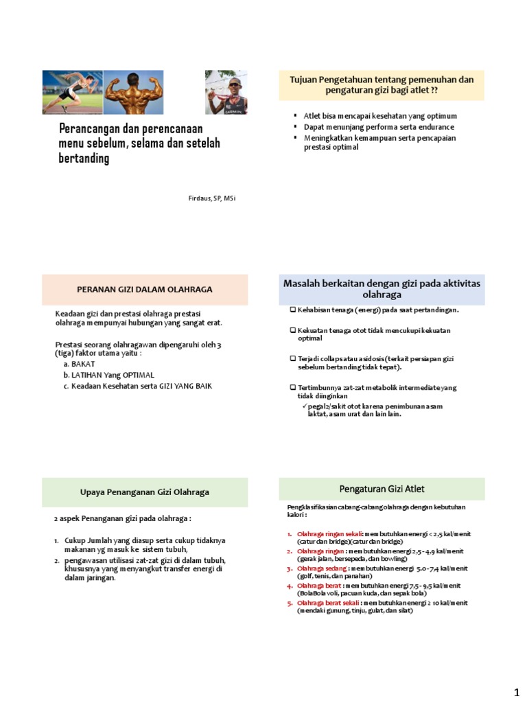 Menu Gizi Optimal untuk Atlet | PDF