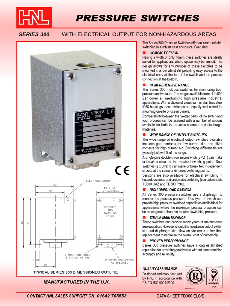 HNL Pressure Switch | PDF | Switch | Temperature