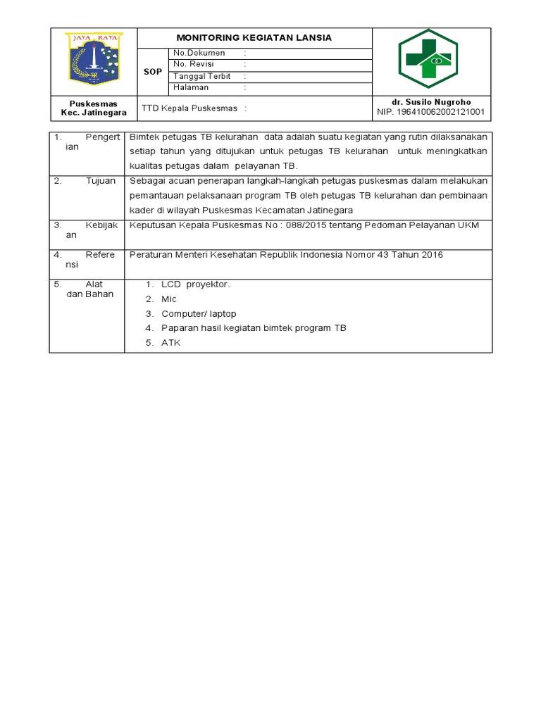 Sop Bimtek Petugas TB | PDF