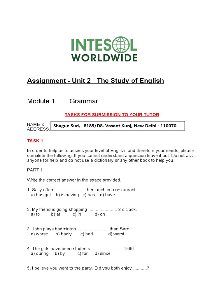 Assignment - Unit 2 Module 1 | PDF