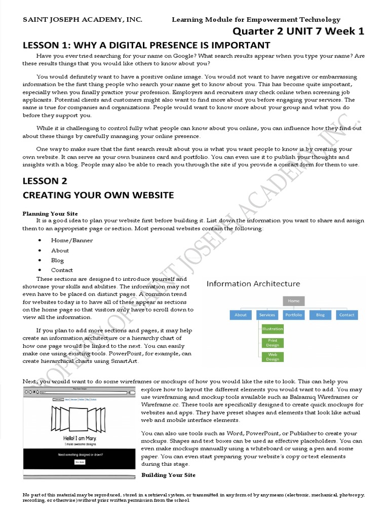 Q2 Module 7 - Grade 11 | PDF | Websites | World Wide Web
