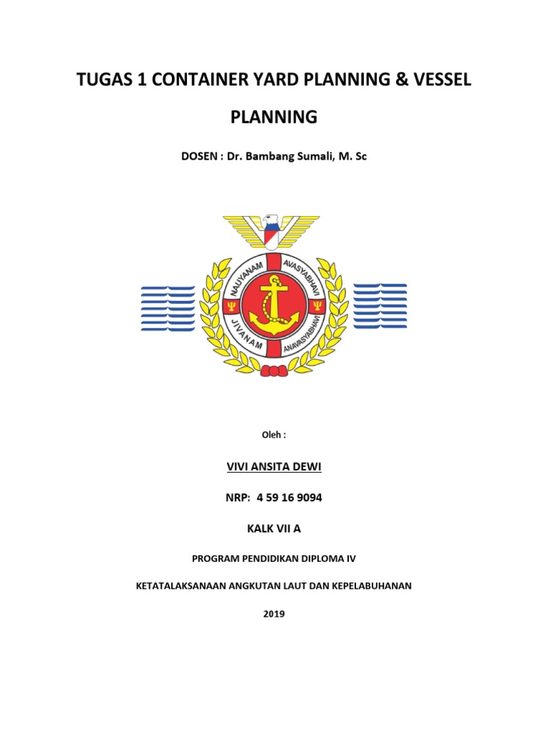 Kalk Vii A Container Yard Planning and Vessel Planning | PDF