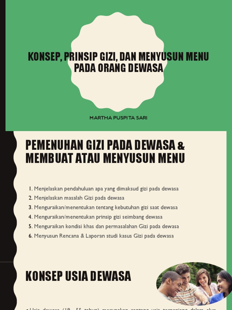 IGDDK - Konsep, Prinsip Gizi, Dan Menyusun Menu Usia Dewasa | PDF