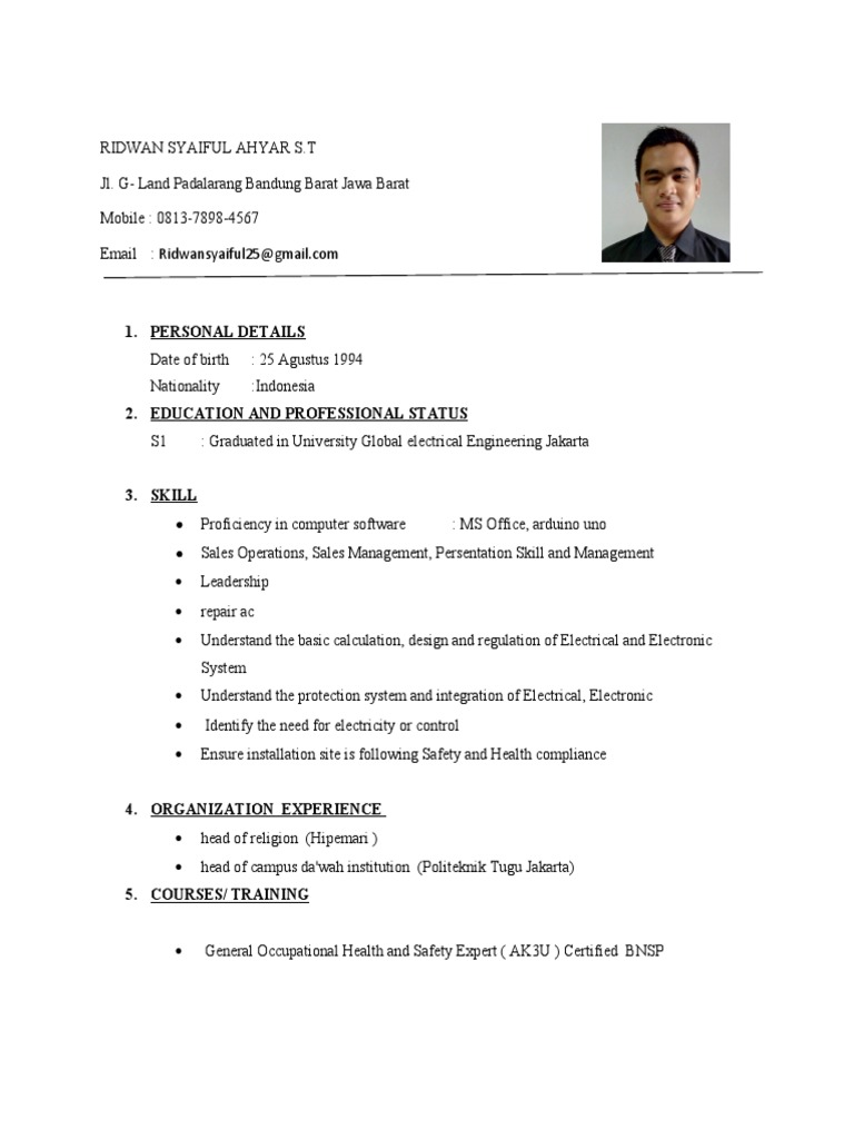 CV Ridwan | PDF