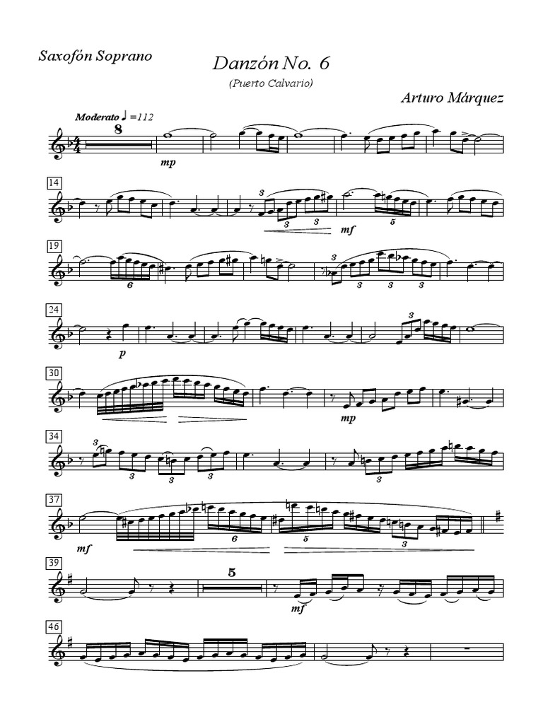 Danzón 6 Sax Soprano | PDF