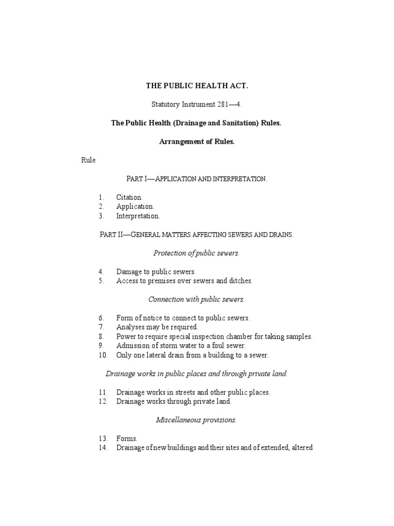 The Public Health (Drainage and Sanitation) Rules | PDF