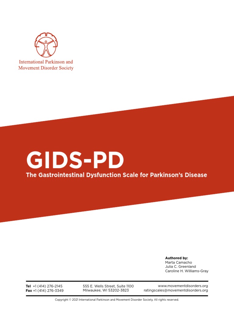 Gids-Pd: The Gastrointestinal Dysfunction Scale For Parkinson's Disease ...