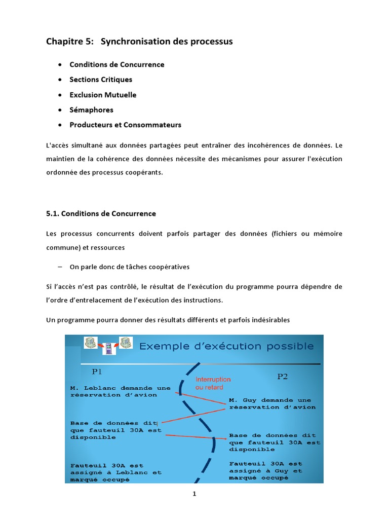 Chapitre 5-Synchronisation Des Processus | PDF | Informatique ...
