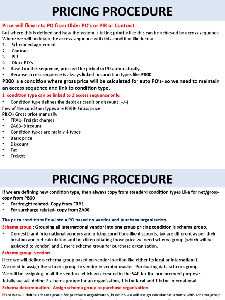 Price Will Flow Into PO From Older PO's or PIR or Contract | PDF ...