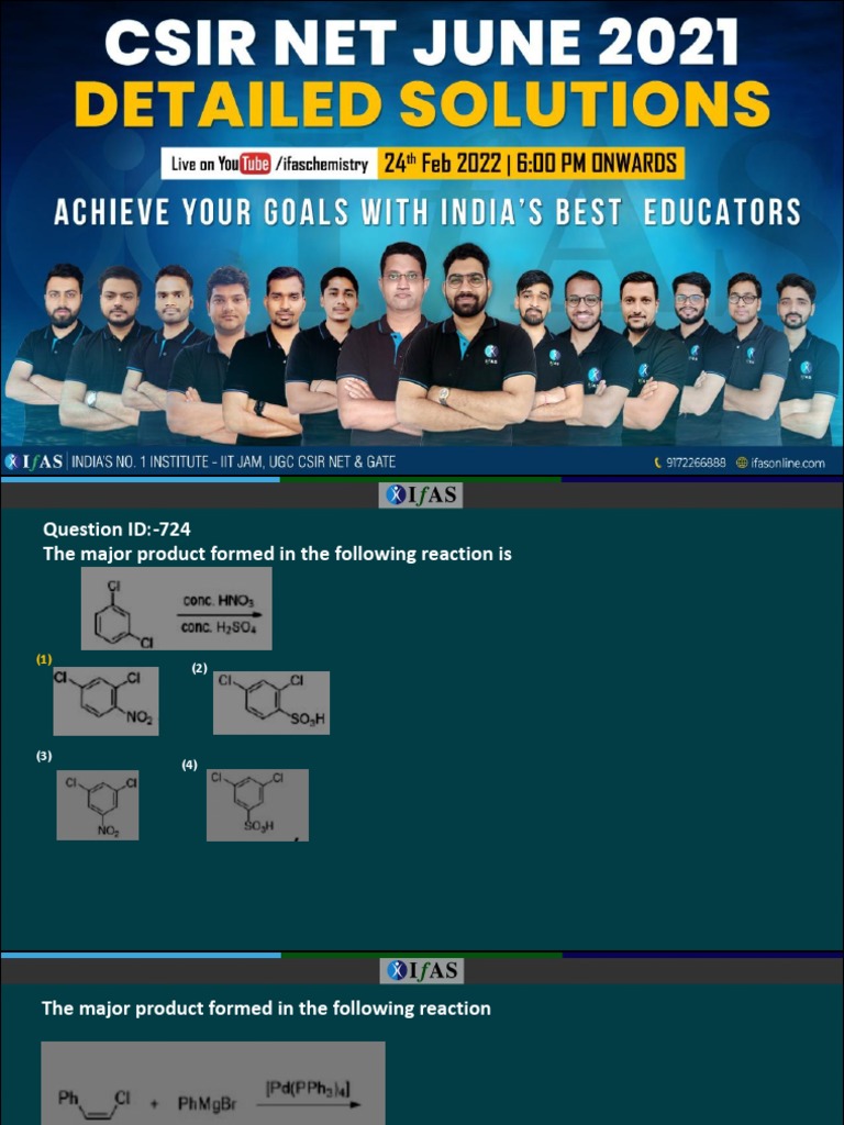 CSIR NET June 2021 Organic Chemistry | PDF | Coordination Complex | Ligand