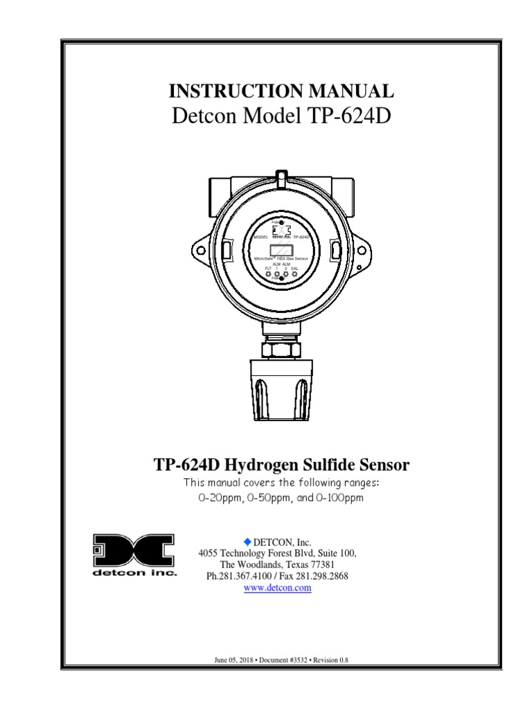 Detcon Model TP-624D: Instruction Manual | PDF | Relay | Electrical Wiring