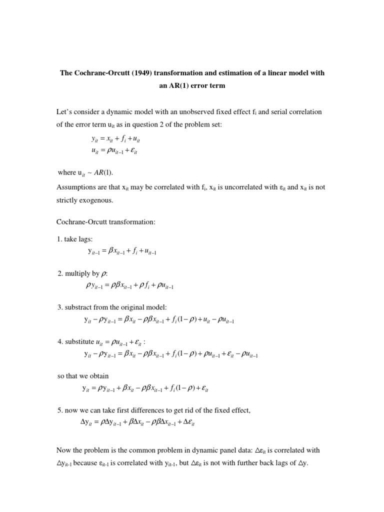 Cochrane Orcutt Pdf