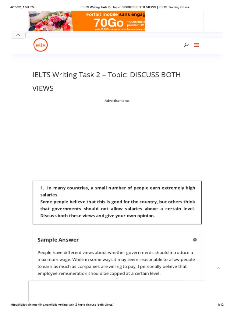IELTS Writing Task 2 - Topic - DISCUSS BOTH VIEWS - IELTS Training ...