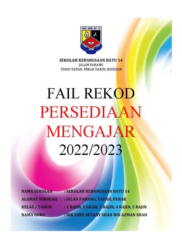 Cover Dan Divider Fail Persediaan Mengajar 2022-2023 | PDF