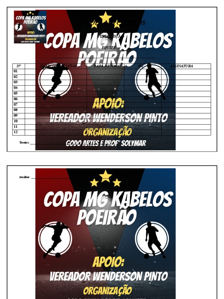 Ficha de Inscrição Futsal | PDF