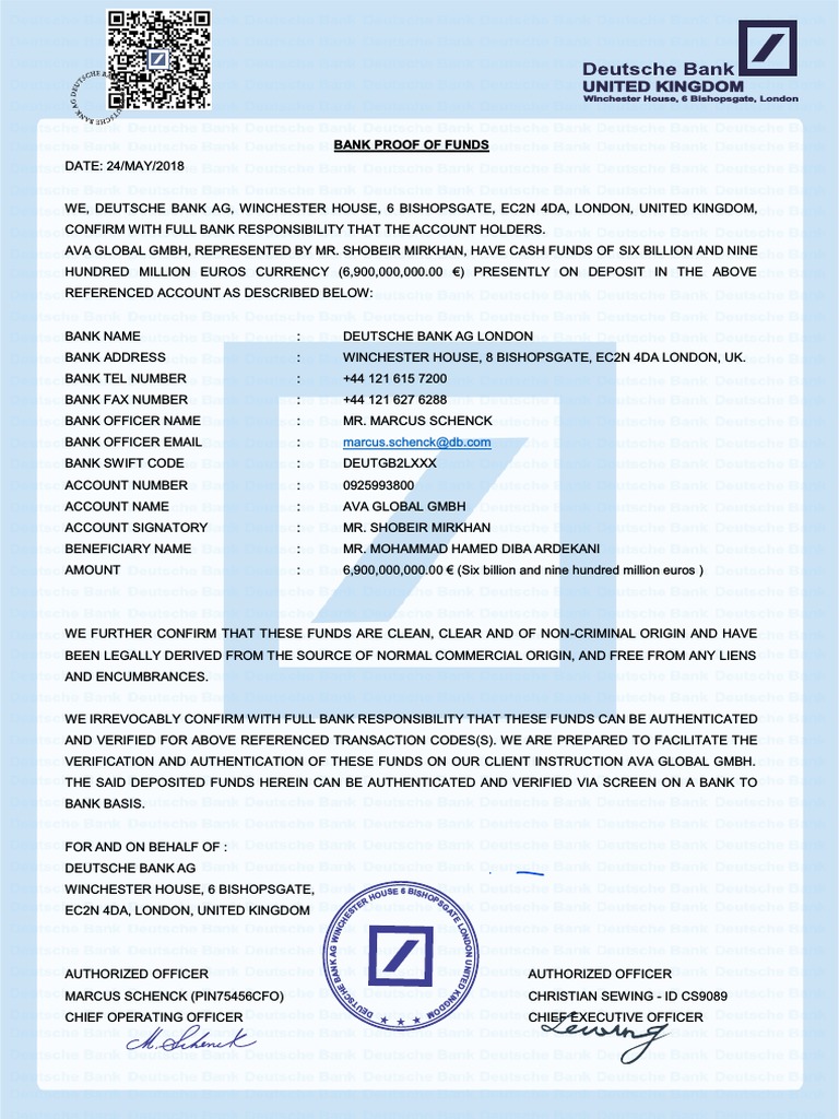 Bank Proof of Funds PDF | PDF | Banks | Business