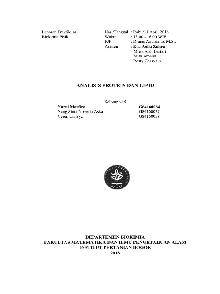 Analisis Protein dan Lipid dalam Biokimia | PDF