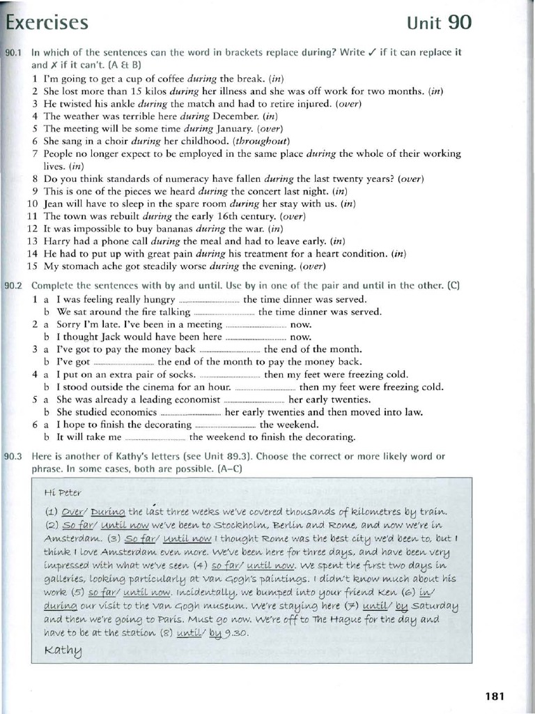 Prepositions Unit 9 Practice | PDF