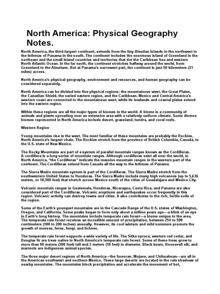 North America Physical Geography | PDF