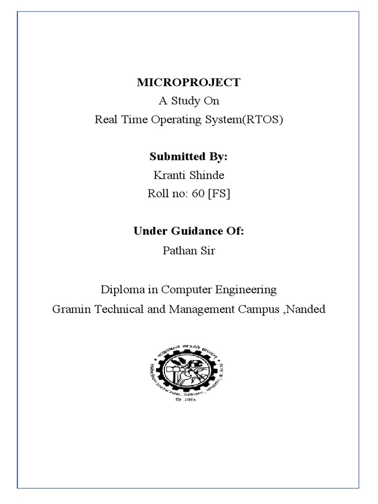 Real Time Operating System | PDF | Scheduling (Computing) | Real Time Computing