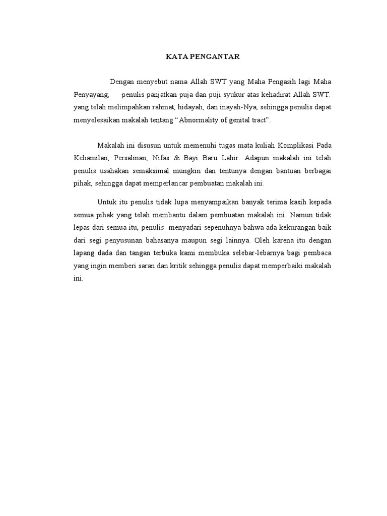 Abnormality of Genital Tract | PDF