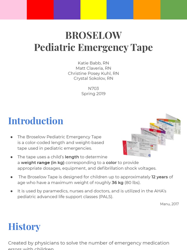 Broselow Pediatric Emergency Tape | PDF | Medical Specialties | Health Care