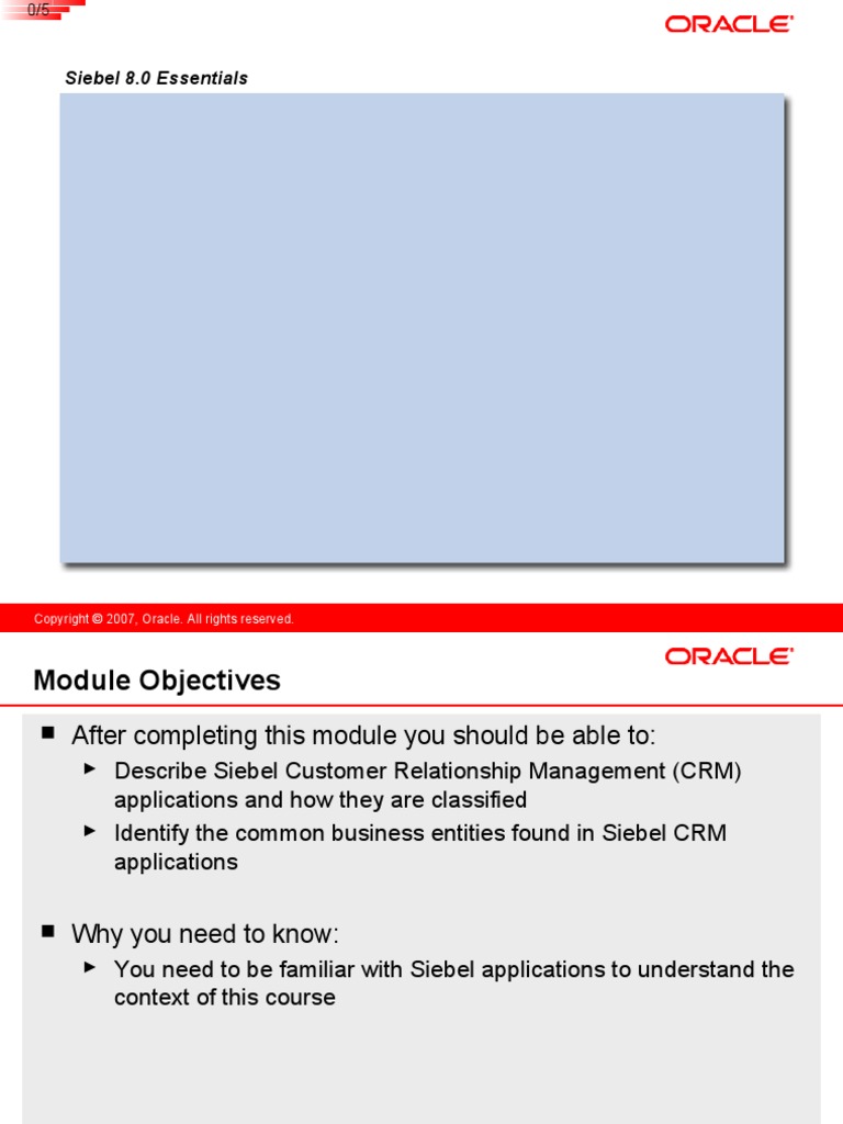 Module 1 Introducing Siebel Applications Pdf Application Software