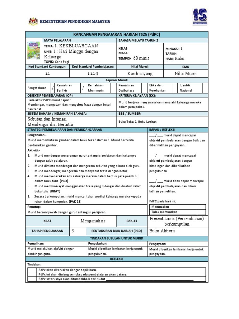 RPH BM THN 2 TS25 | PDF