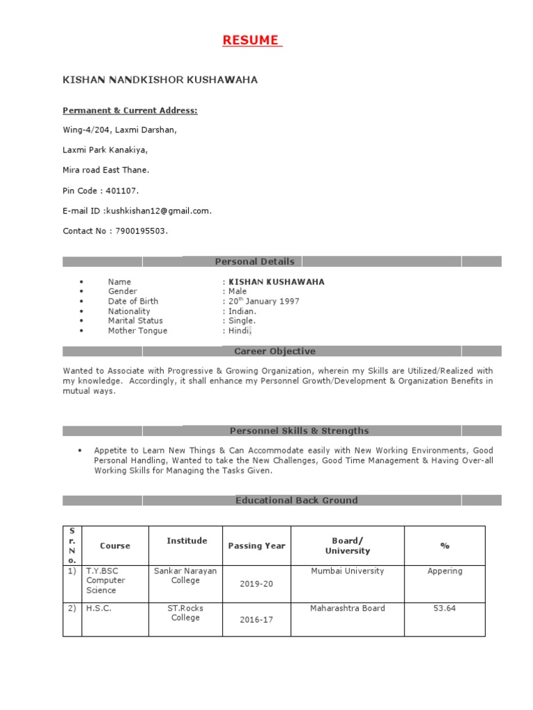 Resume: Kishan Nandkishor Kushawaha | Download Free PDF | Software | Software Development