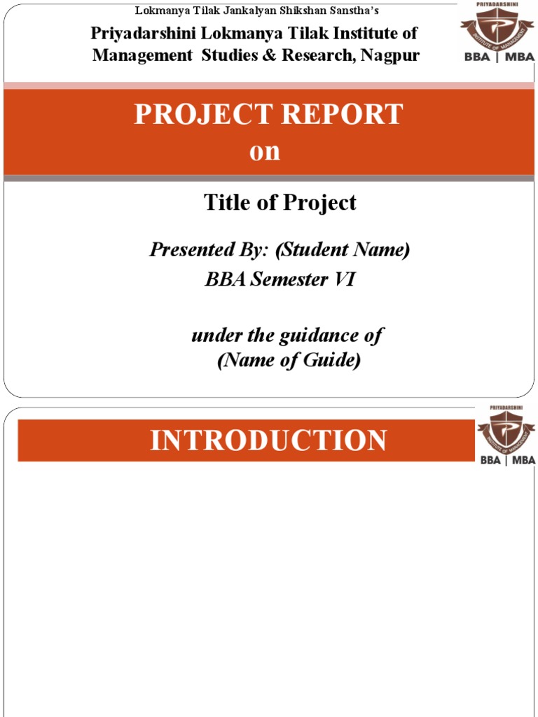Format For Project Report Presentation | PDF