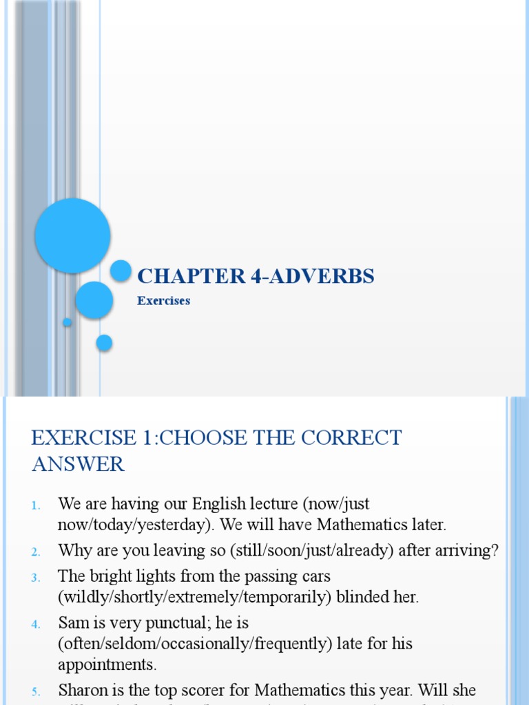 Module 4.adverbs Extra Exercise | PDF