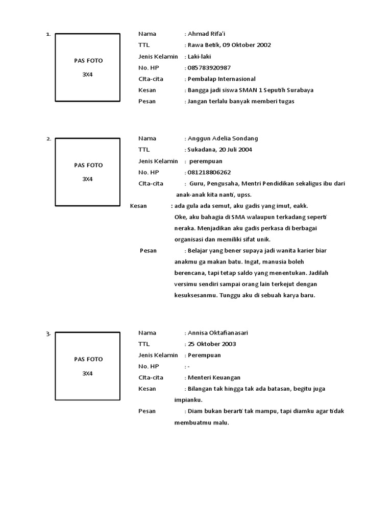 Album Kelas XII MIPA 1-1 | PDF