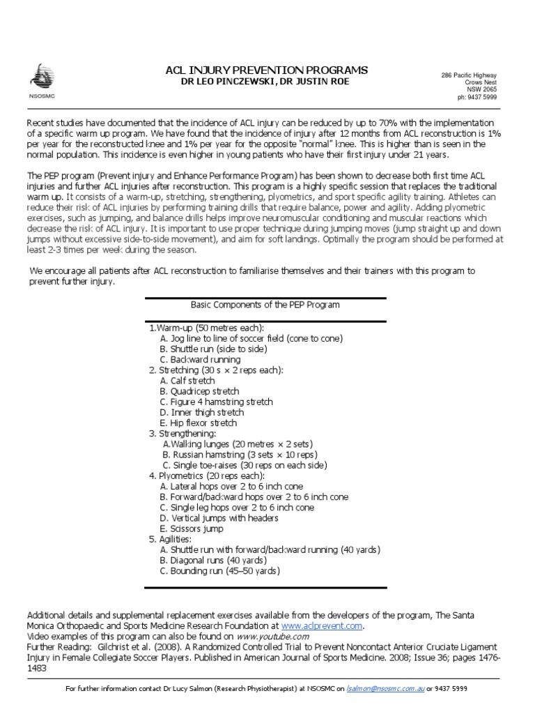 Pep Program | PDF | Musculoskeletal System | Clinical Medicine