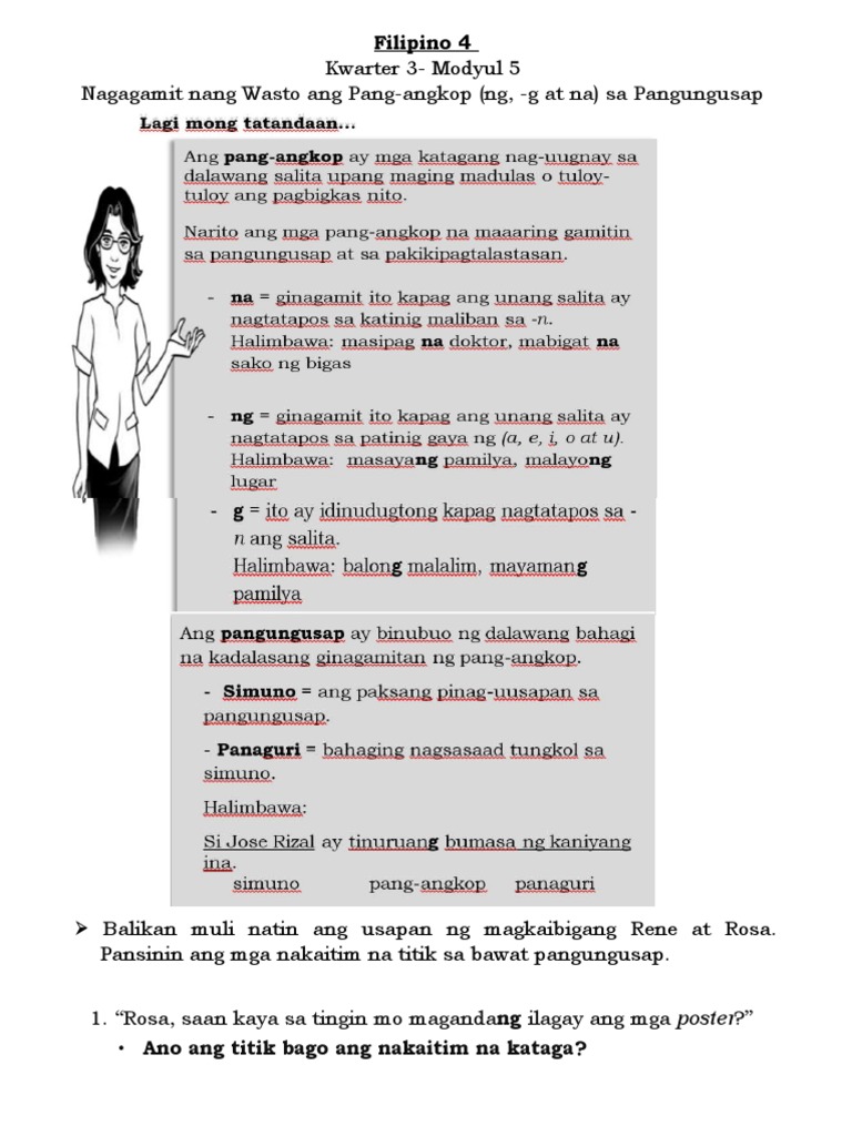 Filipino 4 Pang-Angkop | PDF