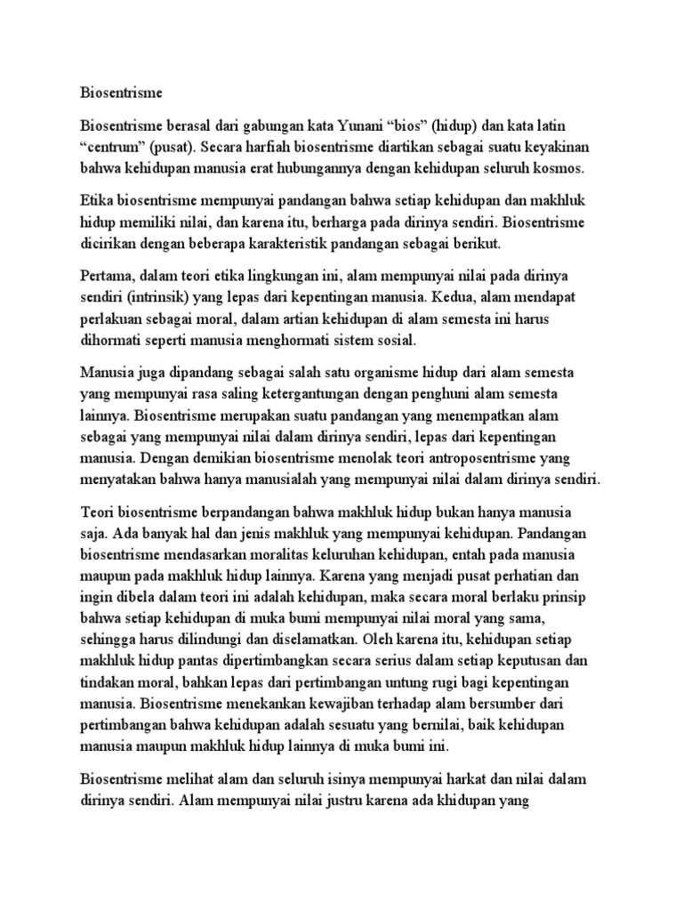 BIOSENTRISME | PDF