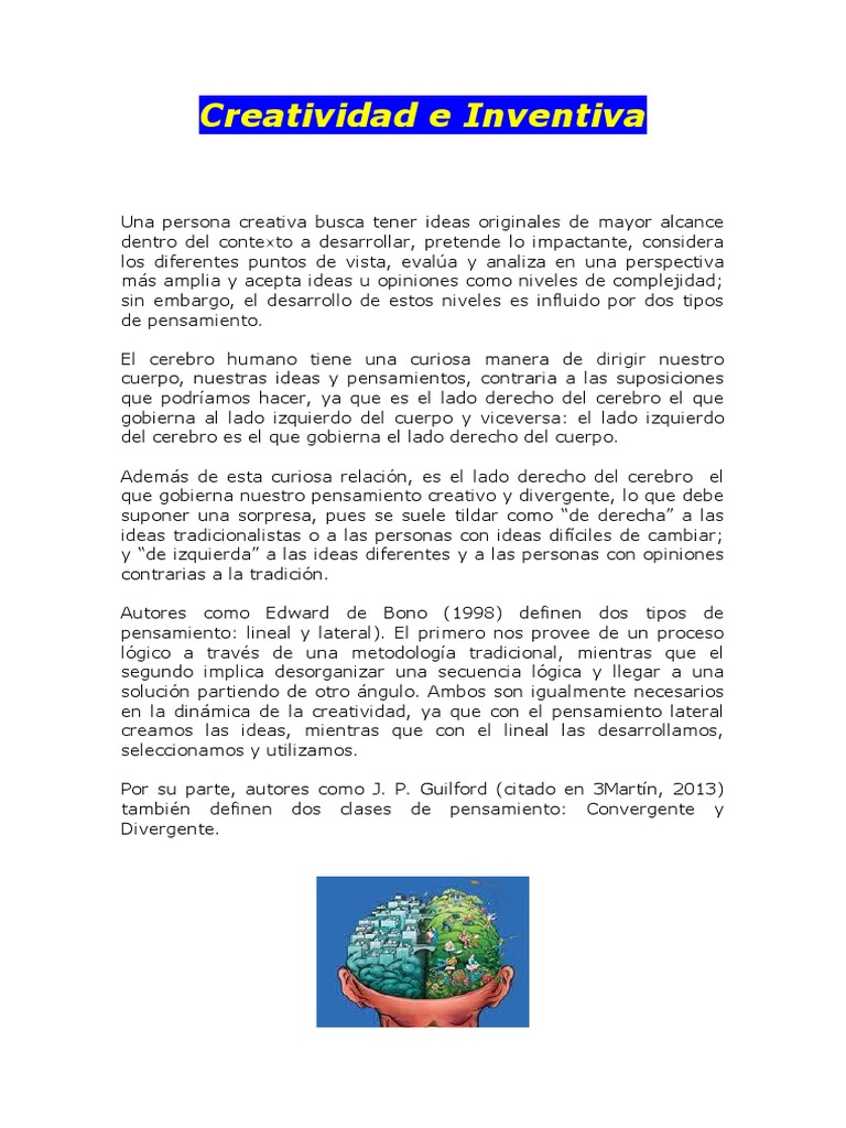 Estimula tu Creatividad e Inventiva | PDF | Creatividad | Pensamiento