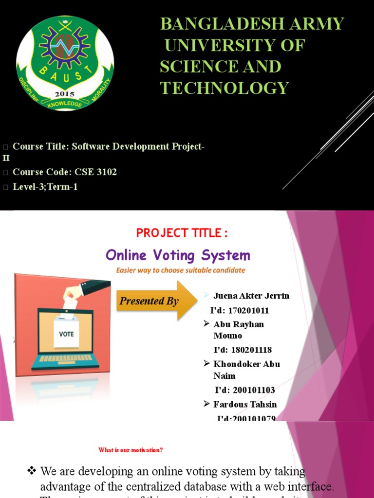 Online Voting System Project Proposal (Presentation Slide) | Download ...