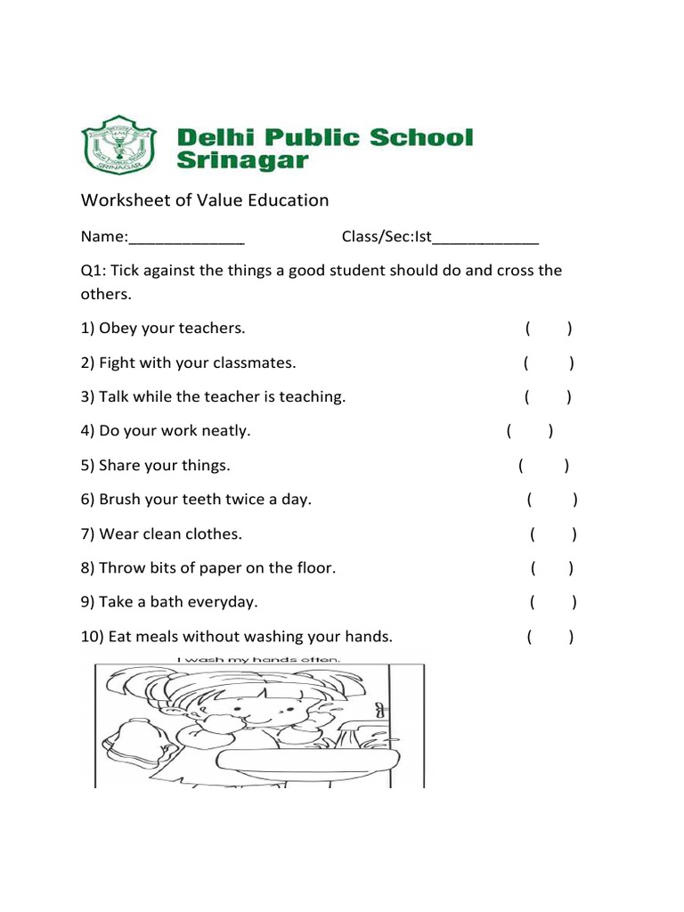 Worksheet of Value Education Worksheet of Value Education | PDF