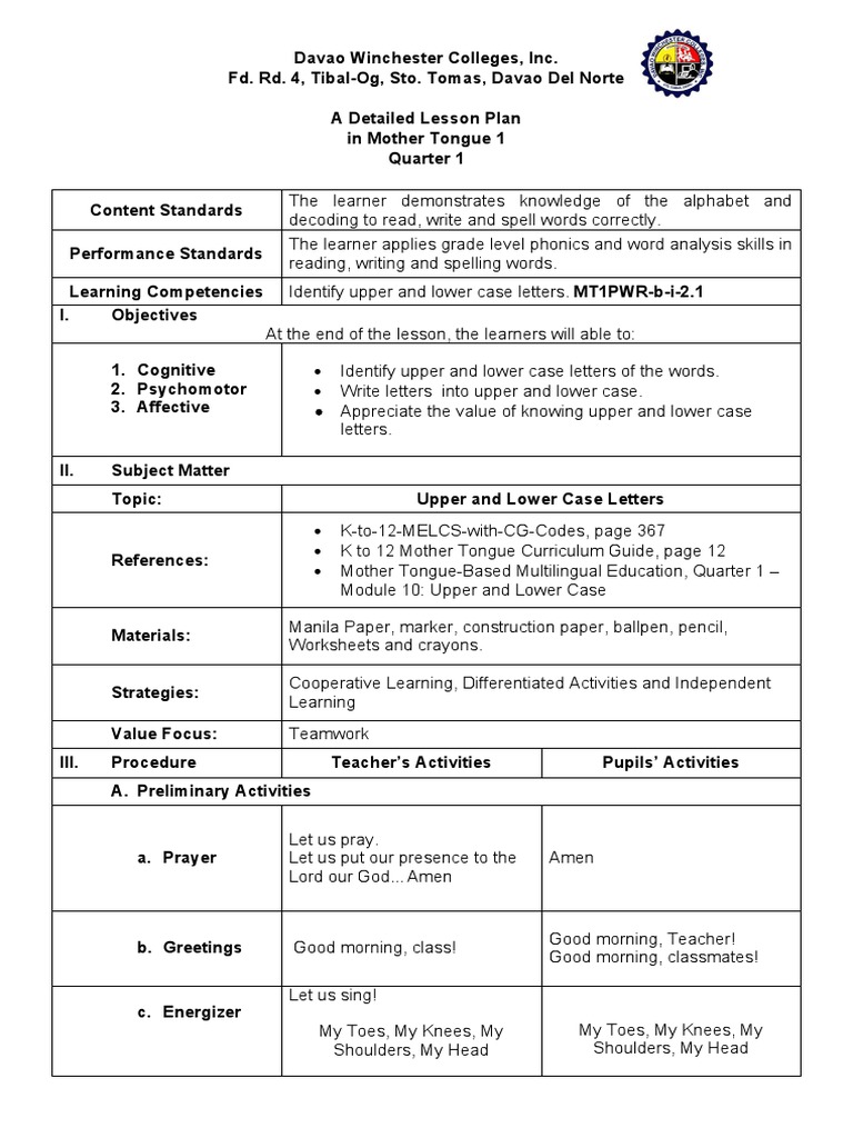 MTB Mle 1 | PDF | Letter Case | Linguistics