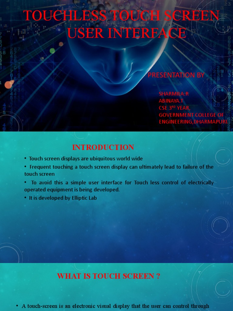 Touchless Touch Screen User Interface. | PDF | Touchscreen | Consumer ...