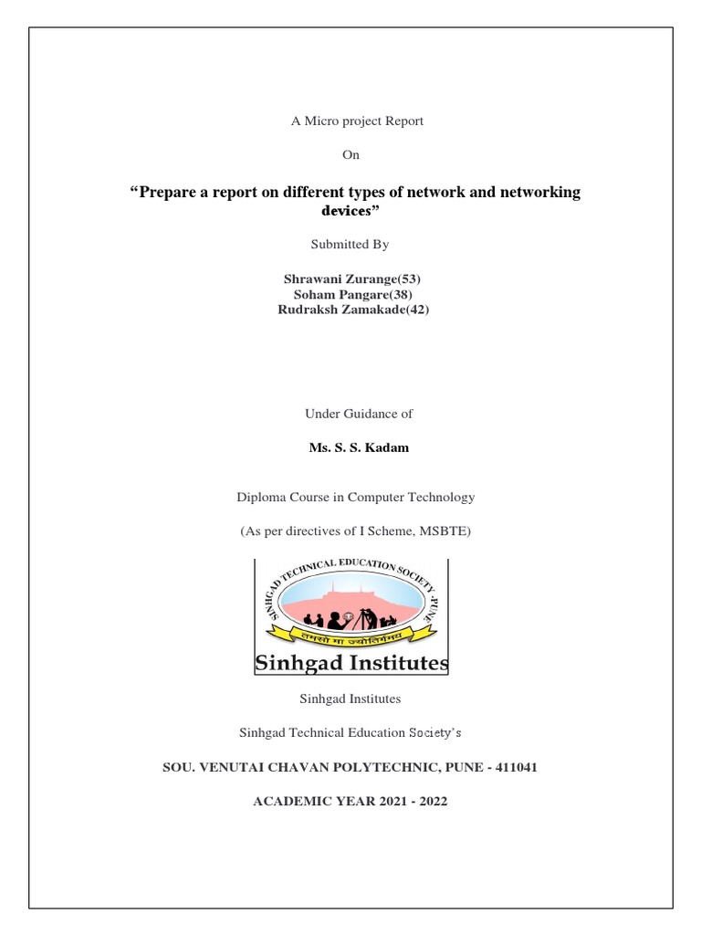 Prepare A Report On Different Types of Network and Networking Devices" | PDF | Computer Network ...