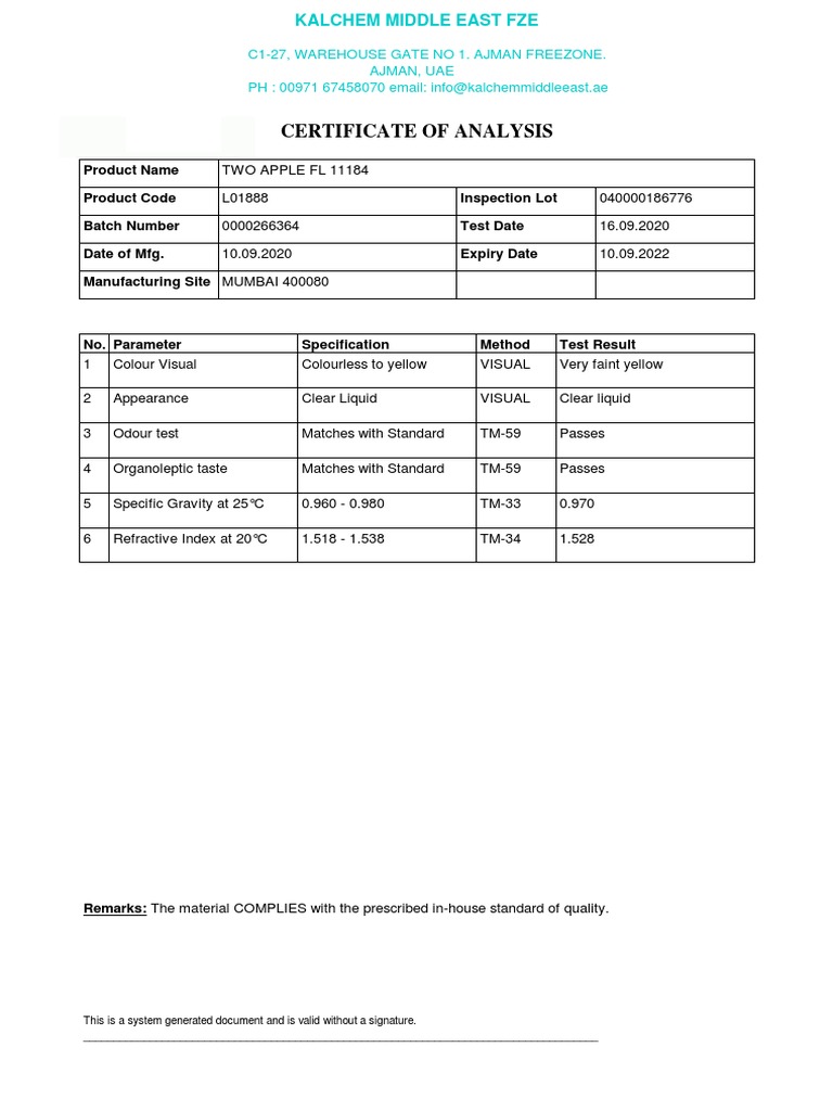 Keva Fragrances Pvt. Ltd. - Unit II | PDF