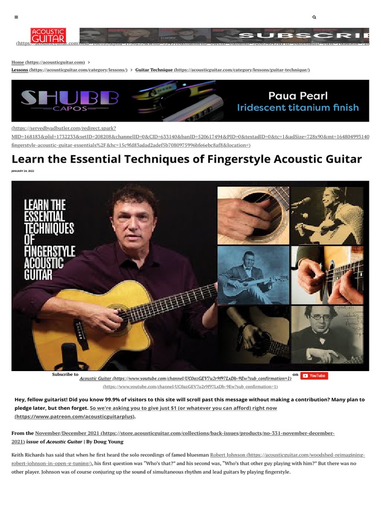 Learn The Essential Techniques of Fingerstyle Acoustic Guitar ...