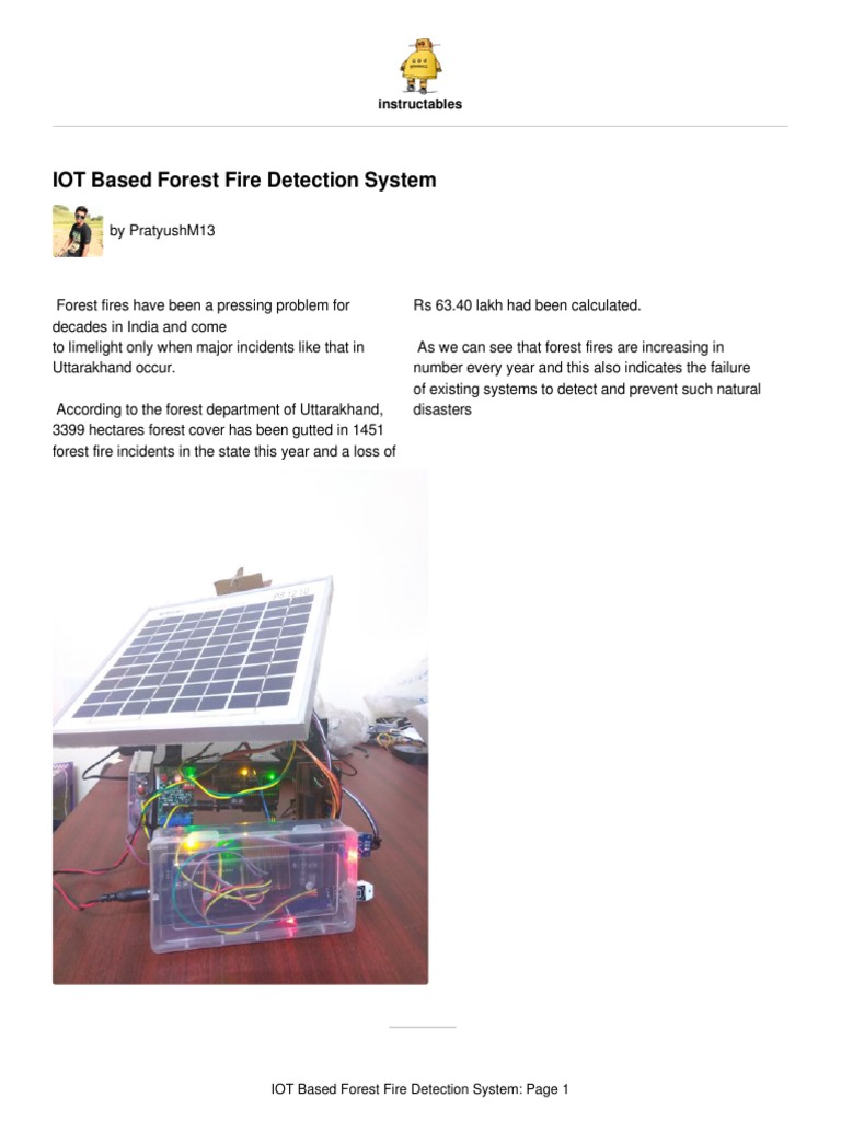 Iot Based Forest Fire Detection System Instructables Pdf Internet Of Things Sensor