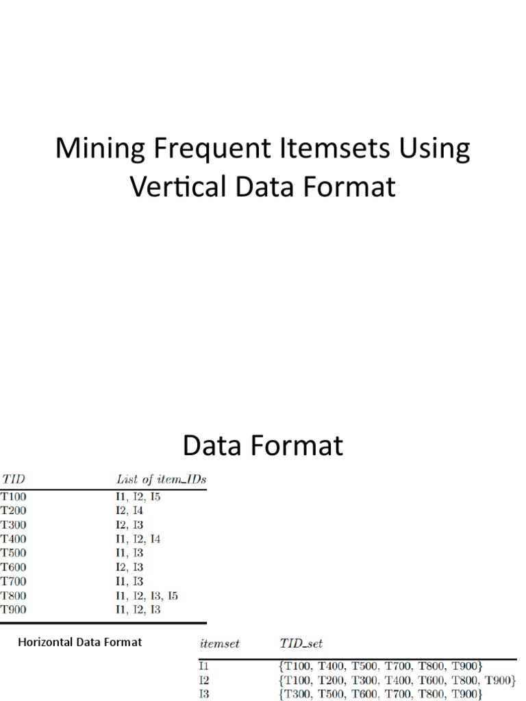 Mining Frequent Itemsets Using Vertical Data Format | PDF | Information ...