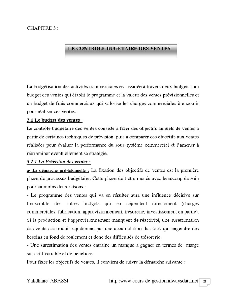 Budget des ventes et prévisions efficaces | PDF | Budget | Sodles