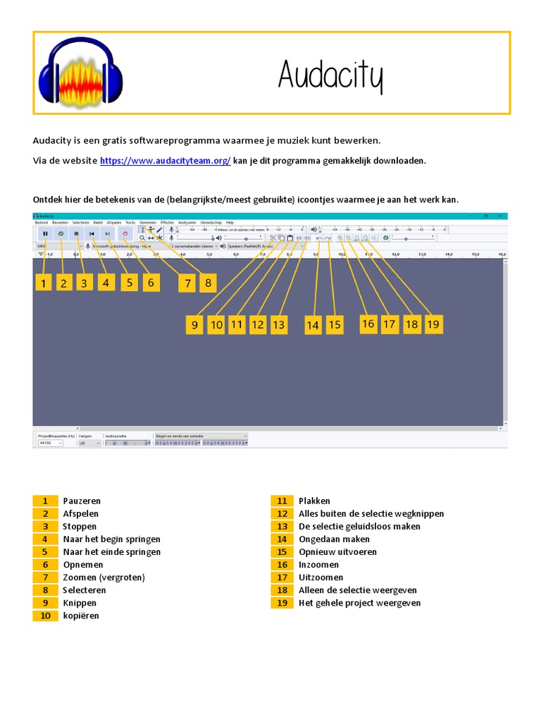 Audacity - Werkbeschrijving | PDF