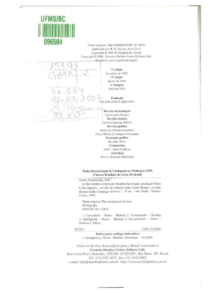 A Falsa Medida Do Homem (Gould) | PDF