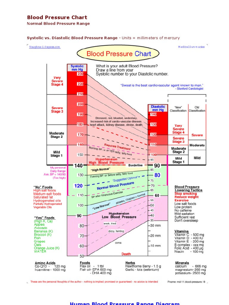 Blood Pressure Chart | PDF | Blood Pressure | Hypertension